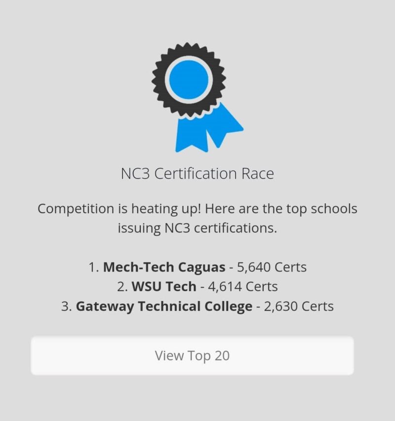 NC3 Certification Race - Mech-Tech College